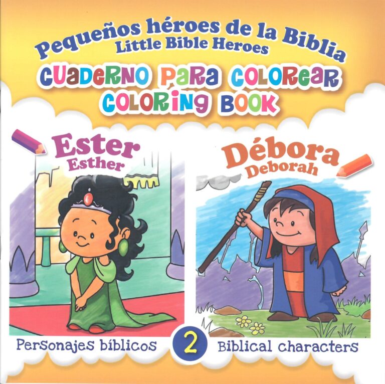CUADERNO DE COLOREAR 2 en 1 Pequeños héroes de la Biblia Ester/Débora ...